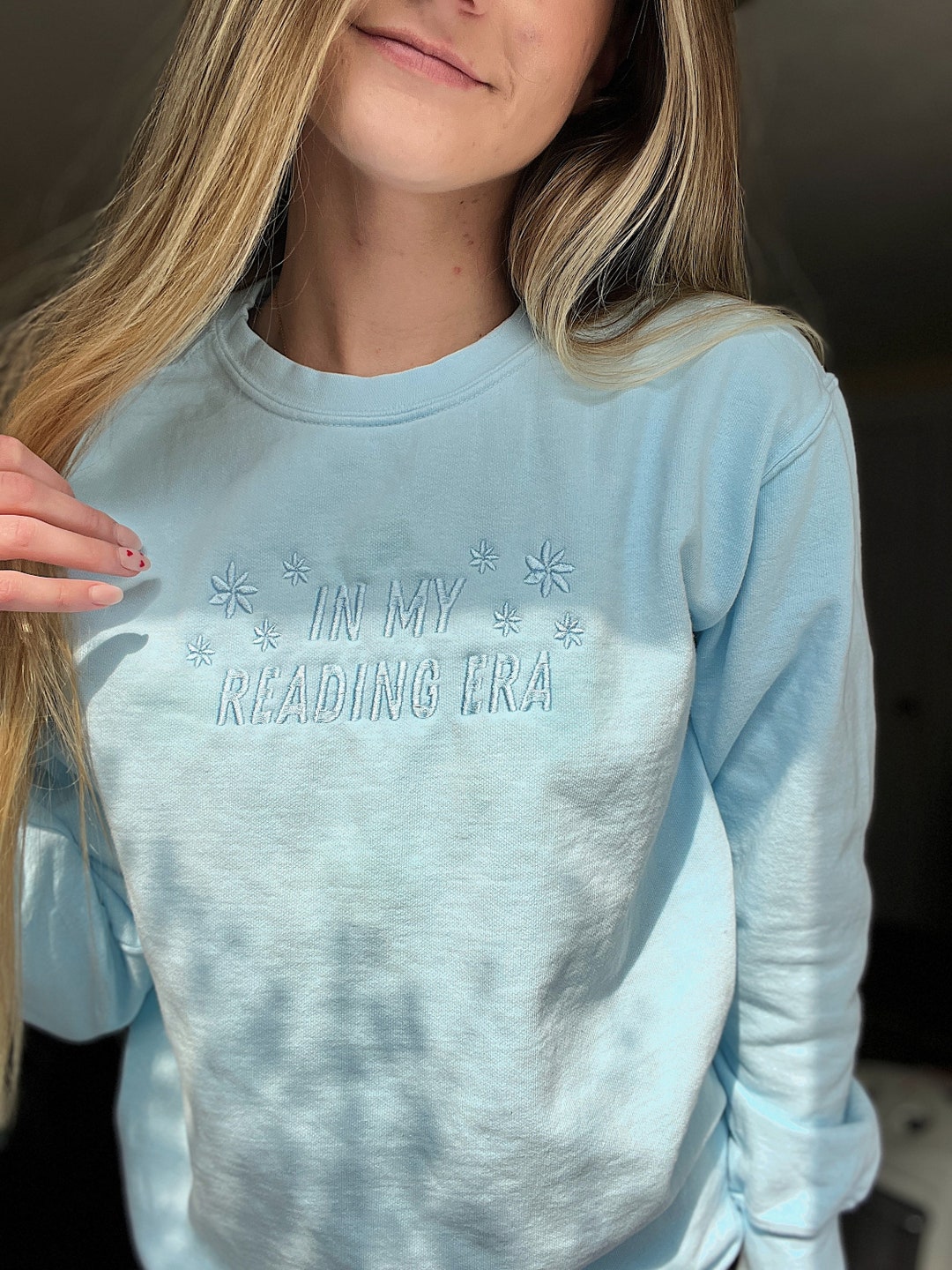Reading Sweatshirt, Embroidered Sweatshirt, Bookish Merch - Etsy
