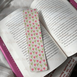 Pink Tulip Bookmark, Floral Bookmark, Cute Bookmark, Book Merch - Etsy
