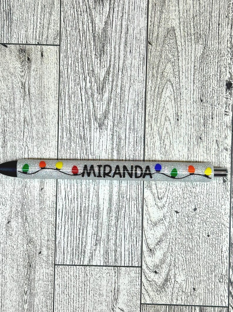 Christmas Lights Personalized Glitter Gel Pen - Etsy