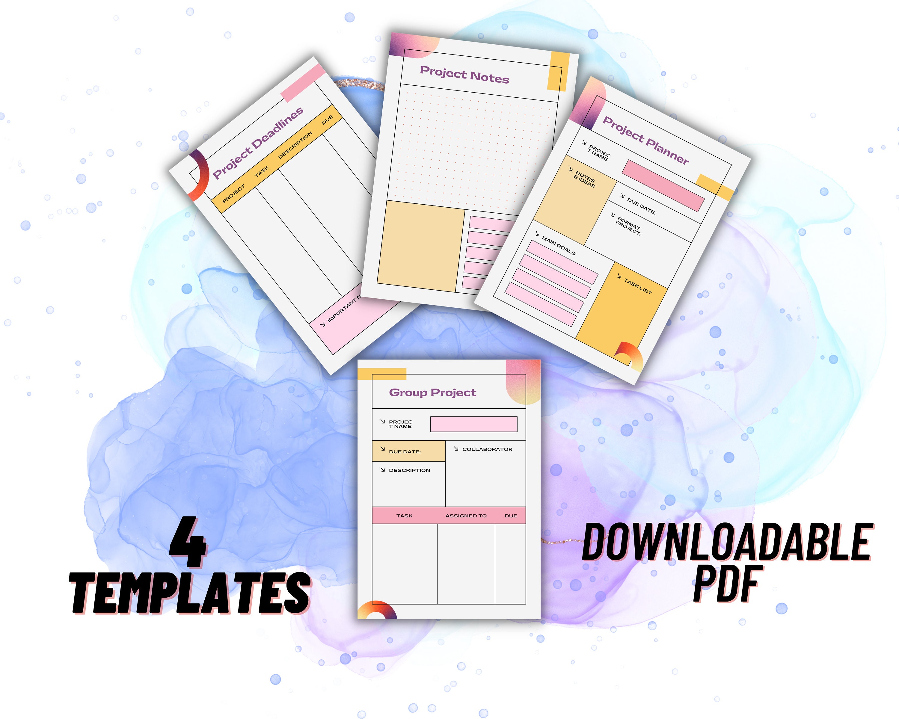 Project Study Planner Printable, Project Planner, Project Notes ...
