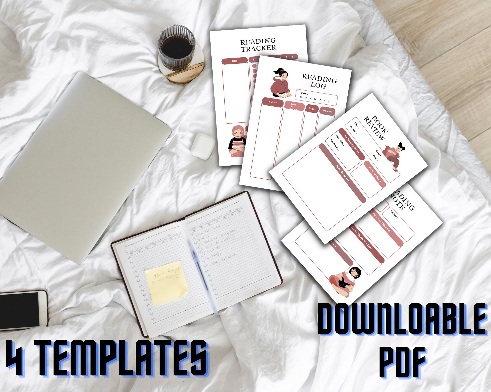 Book Review Tracker Planner Planner Reading Overview - Etsy