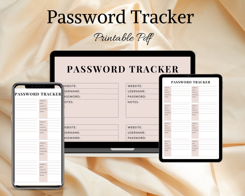 Password Tracker Printable, Printable, Tracker, Password Planner ...