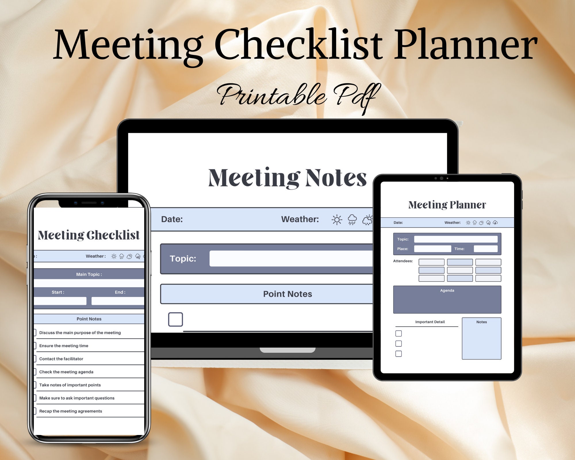 Meeting Planner, Printable Meeting Planner, Meeting Notes, Notes ...
