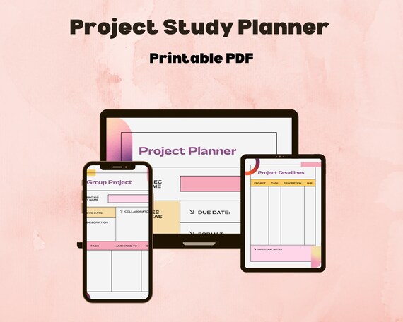 Project Study Planner Printable Project Planner Project - Etsy