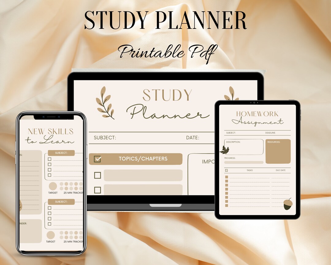 Printable Study Planner, Planner, Study Plan, New Skills Planner ...