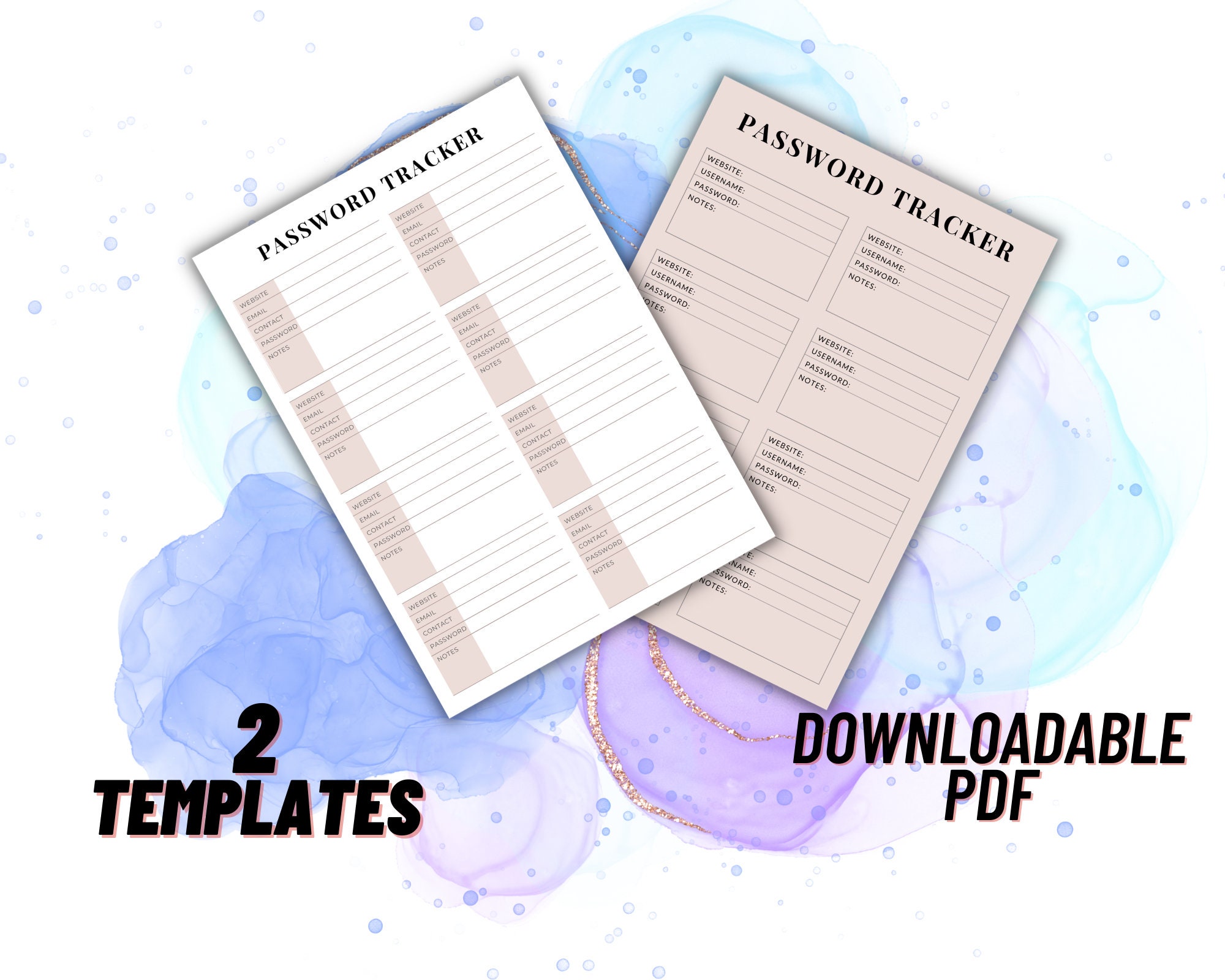 Password Tracker Printable, Printable, Tracker, Password Planner ...