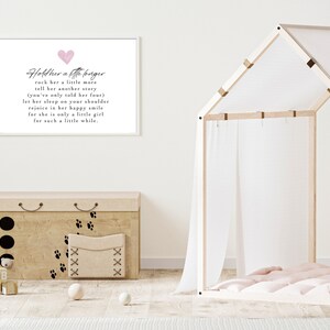 Hold Her a Little Longer Horizontal Quote, Horizontal Baby Girl Nursery ...