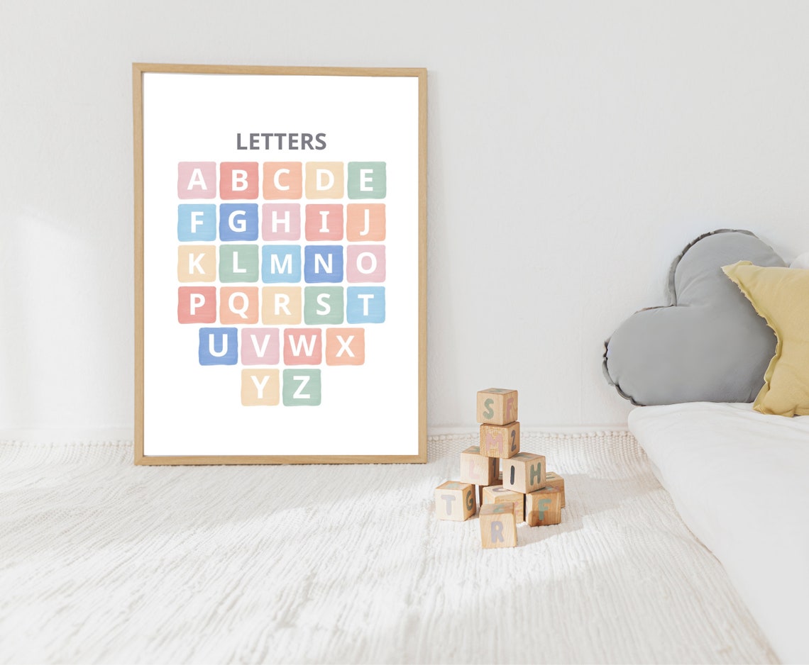 ABC Prints, English Alphabet Poster, Printable Letter Poster, English ...