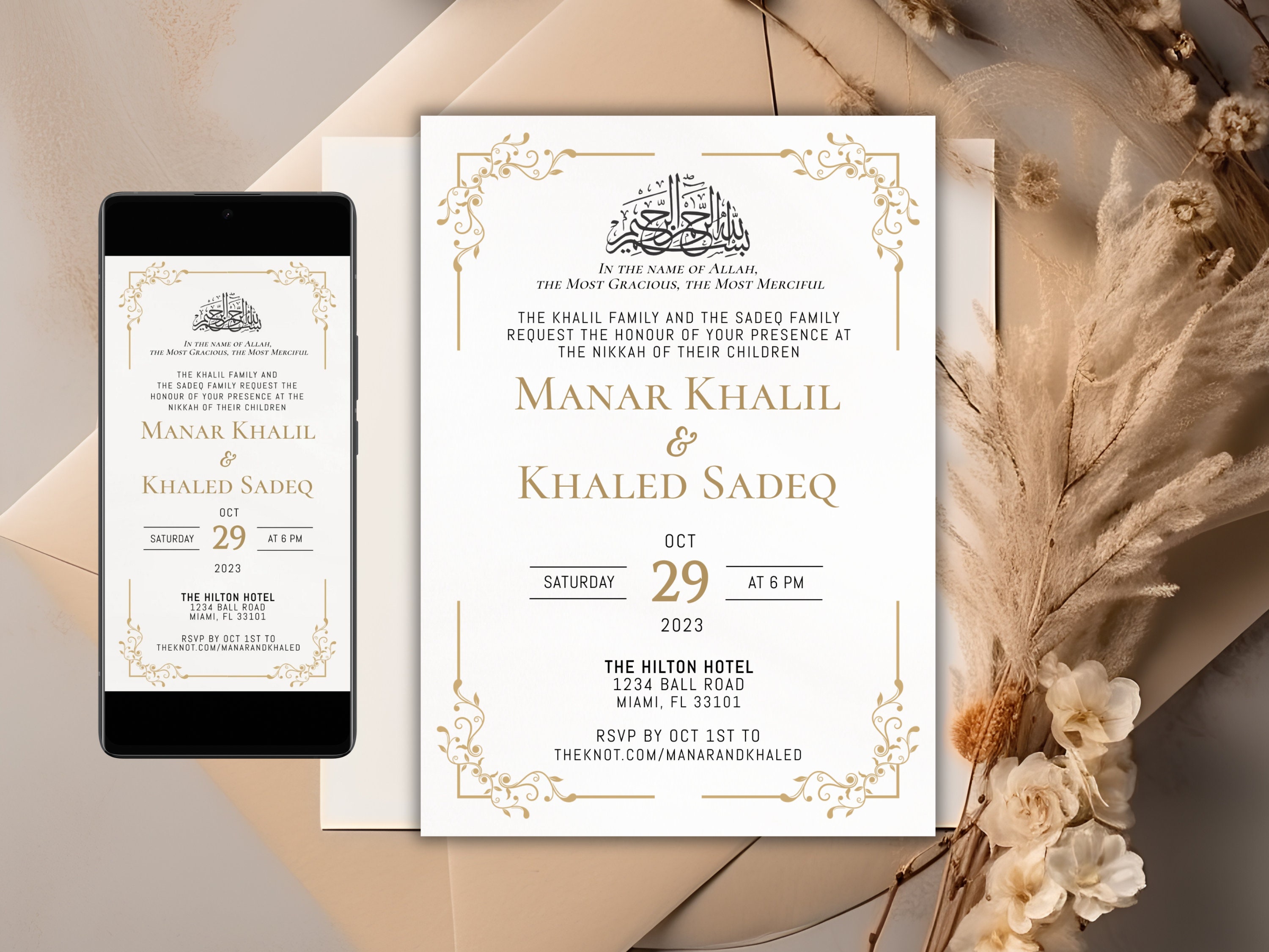 Shaadi Invitation Digital Wedding Card, Elegant E-invitation Wedding ...