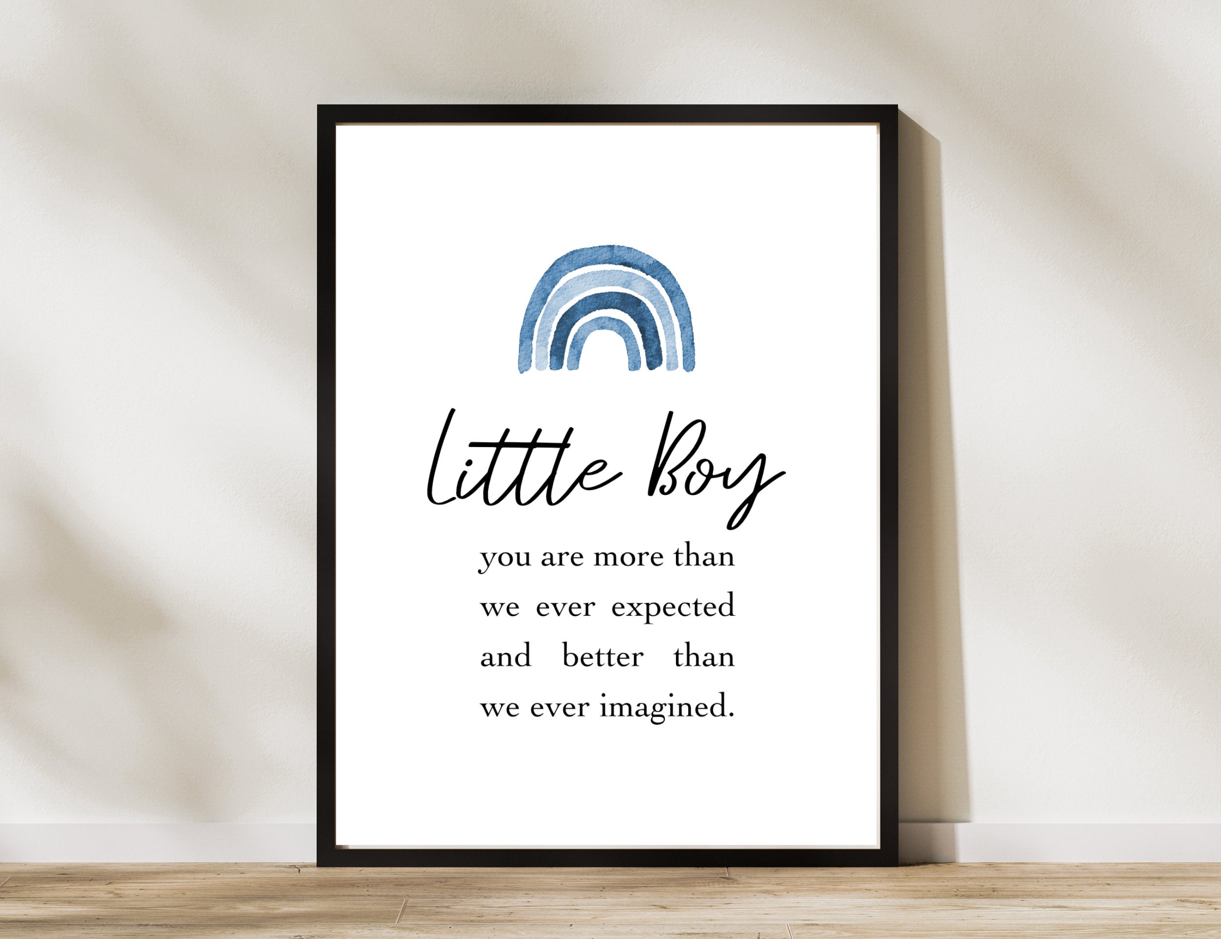 Blue Rainbow Baby Boy Nursery Wall Art, Boy Nursery Decor, Boy Nursery ...