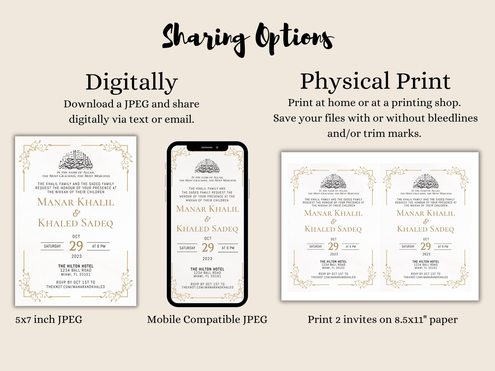 Shaadi Invitation Digital Wedding Card, Elegant E-invitation Wedding ...