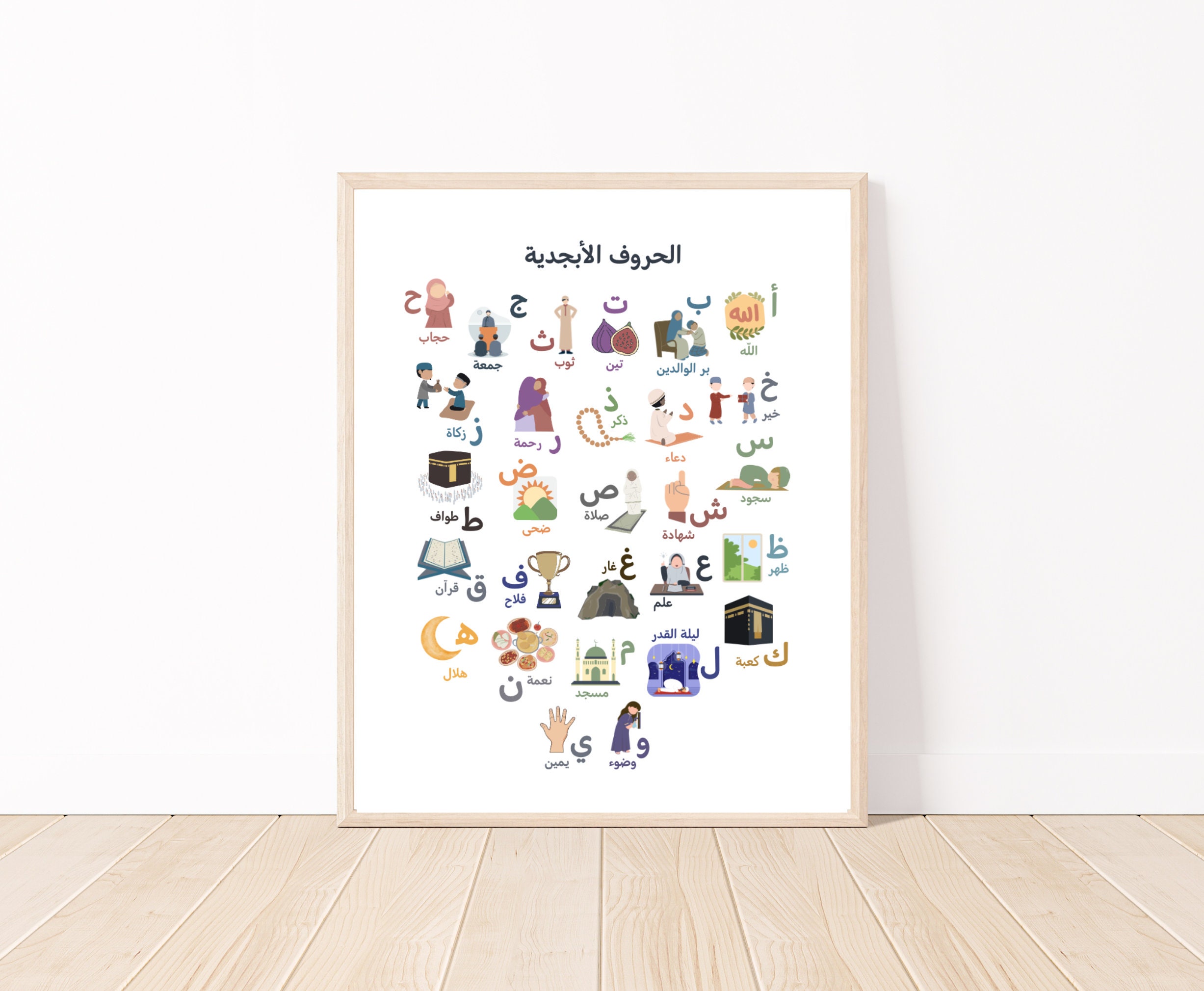Islamic Arabic Alphabet Poster, Printable Arabic Poster, Arabic ...