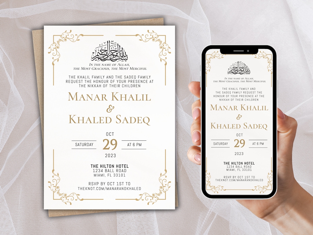 Shaadi Invitation Digital Wedding Card, Elegant E-invitation Wedding ...