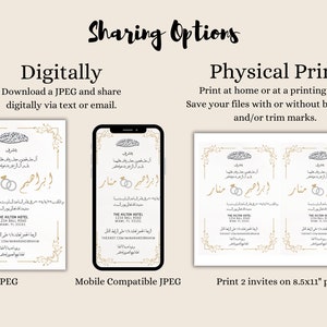 Arabic Wedding Invitation Template, Arabic Wedding Card, Islamic ...
