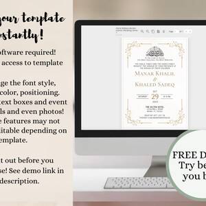 Shaadi Invitation Digital Wedding Card, Elegant E-invitation Wedding ...