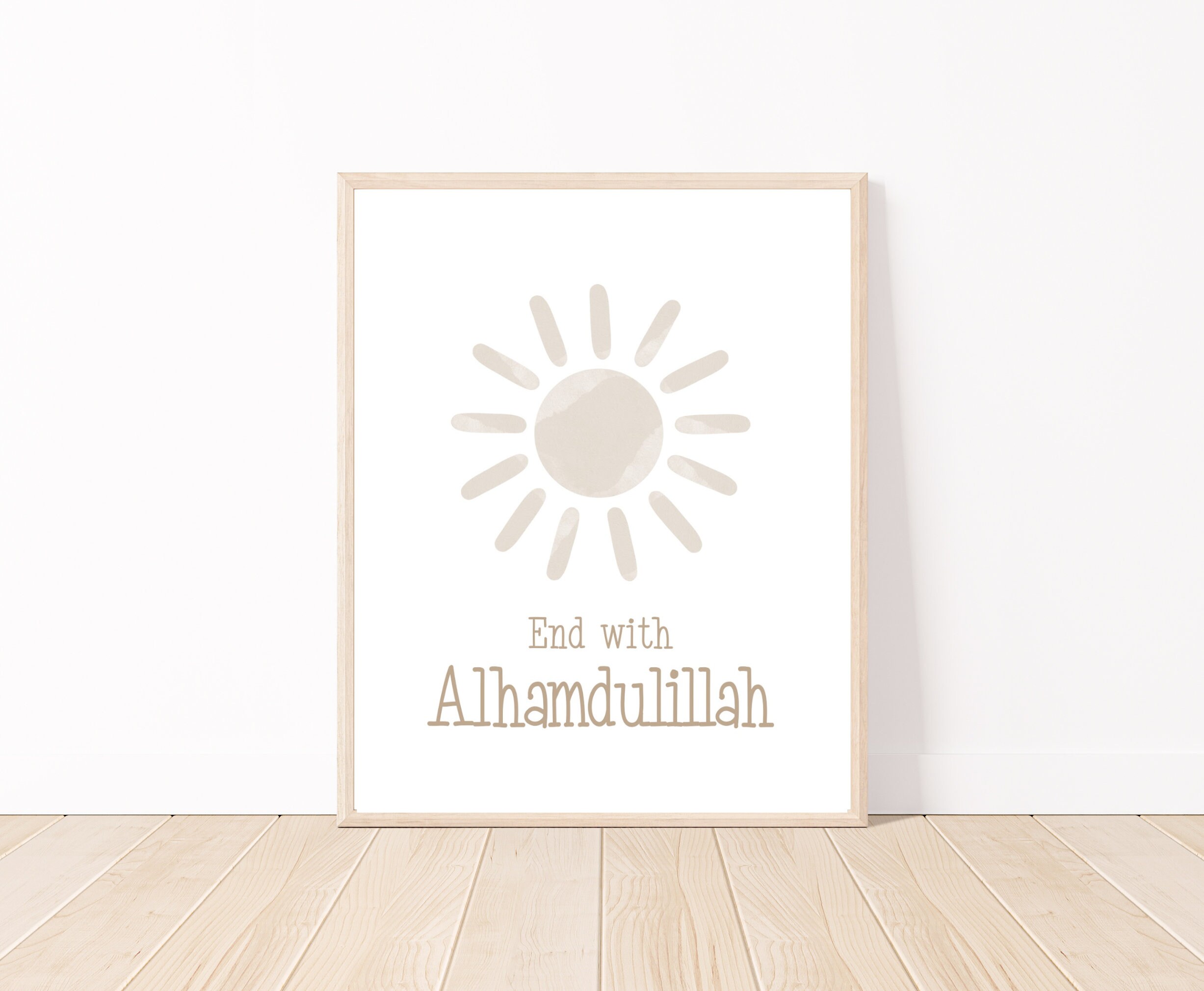 Neutral Set of 3 Kids Islamic Wall Art, Start With Bismillah, Muslim ...