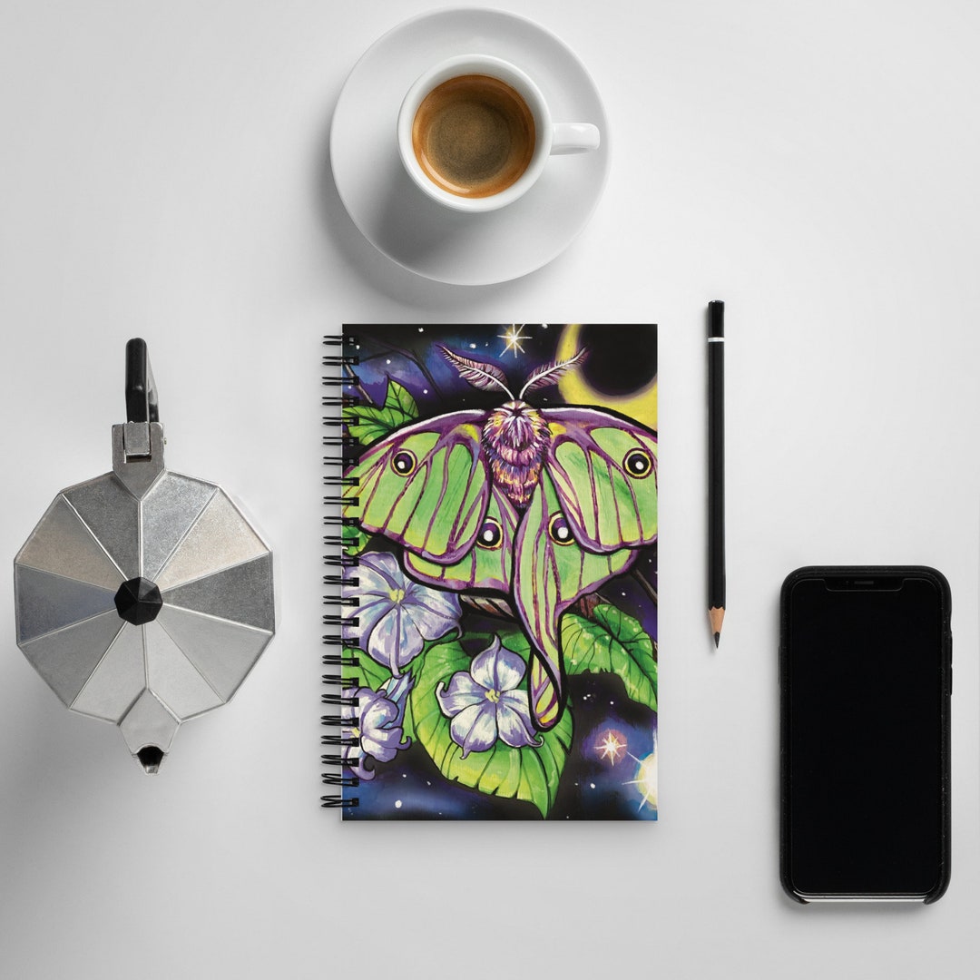Luna Moth Spiral Notebook - Etsy