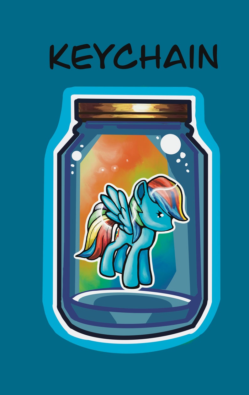 Pony Jar Mlp Jar Shaker Keychain - Etsy