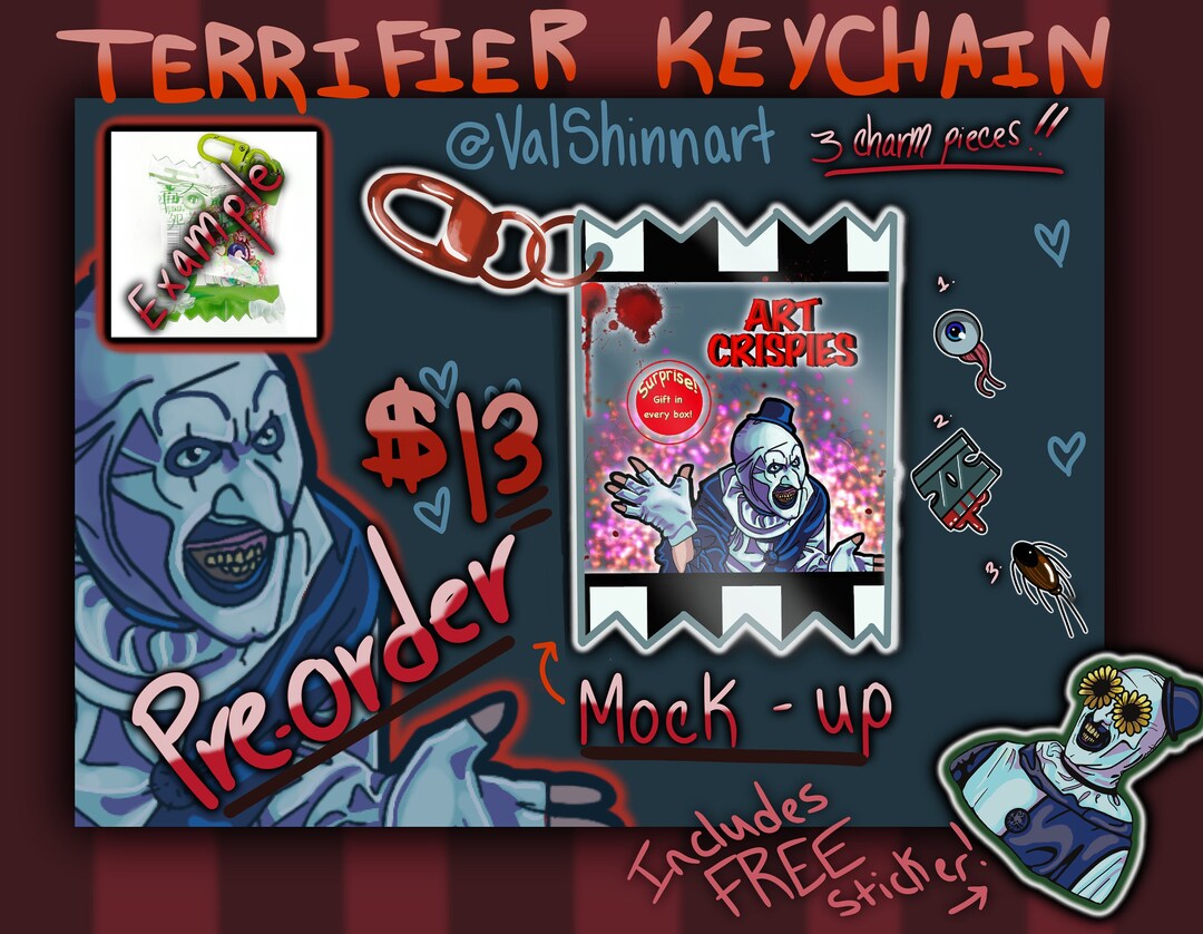 Art Crispies Terrifier Candy Shaker Keychain PREORDER - Etsy