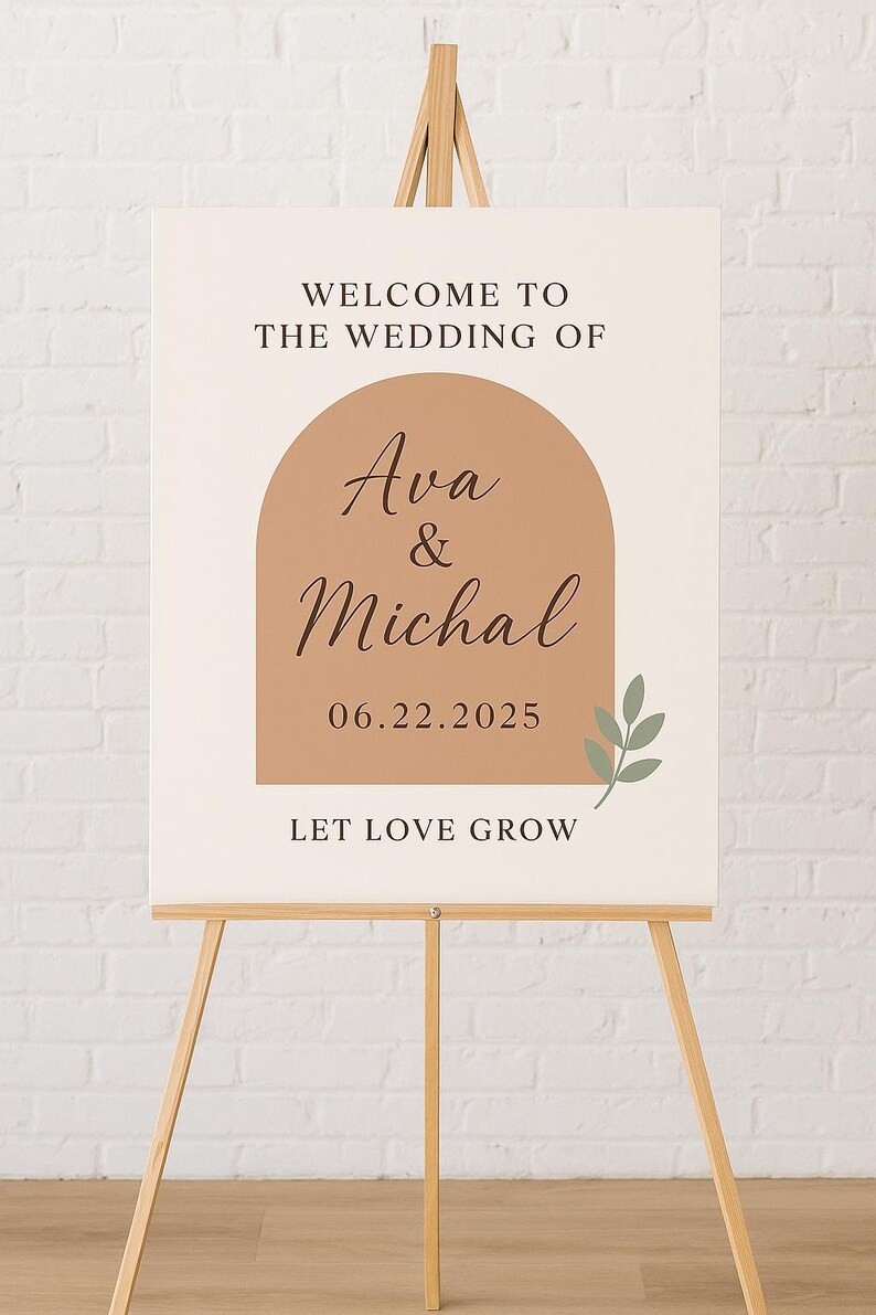 Editable Wedding Welcome Sign Template, Modern DIY Decor (canva ...