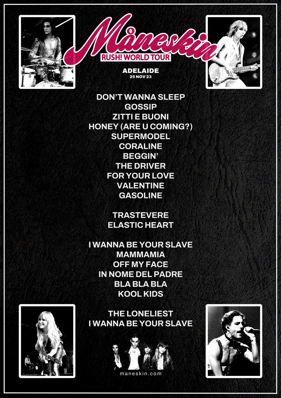 Custom Setlist Poster - Etsy