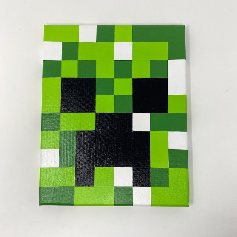 Minecraft Creeper Canvas Painting - Etsy