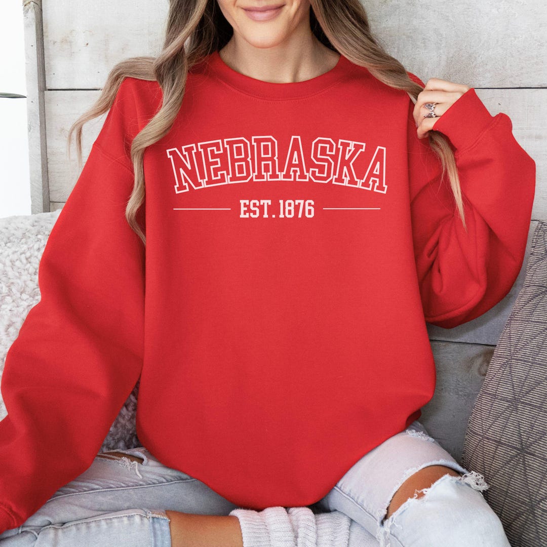 Nebraska Sweatshirt, Retro Nebraska Crewneck, Vintage University ...
