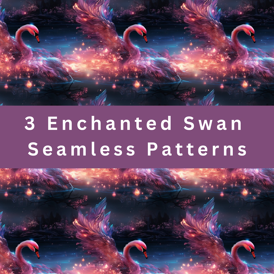 Lovely Swan Seamless Patterns Collection of 3 Digital - Etsy