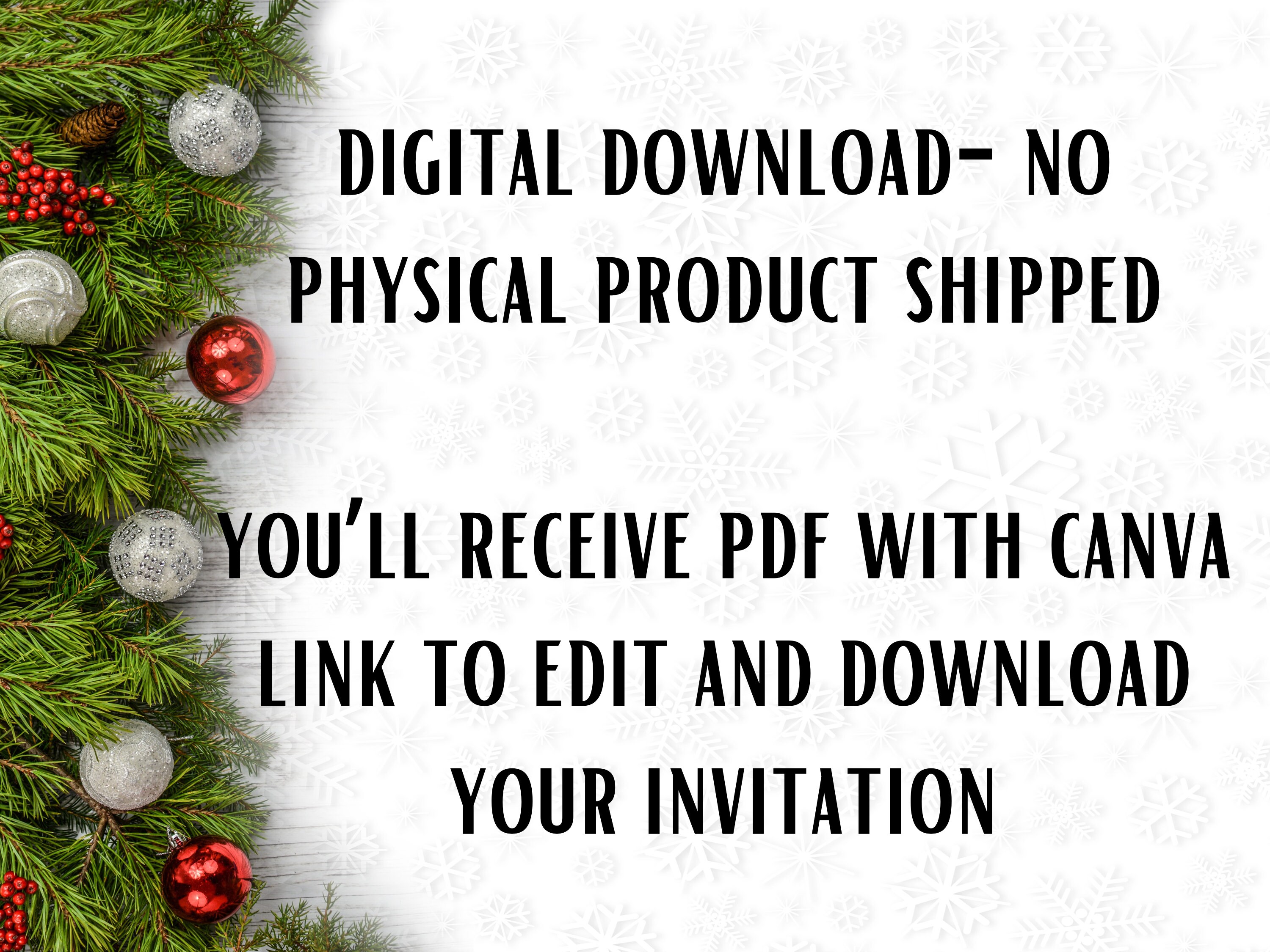 Editable Christmas Eve Party Invitation stunning Red and Gold Edit in ...