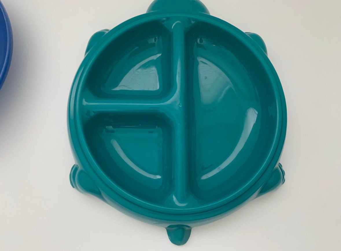 Vintage Rubbermaid Divided Turtle Kids Plate With Bowl Lid Sandbox ...