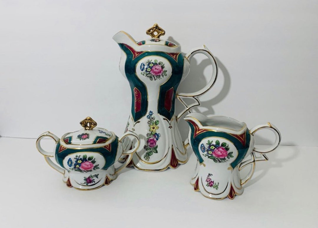 Vintage Victorian Porcelain Tea Pot Set - Etsy