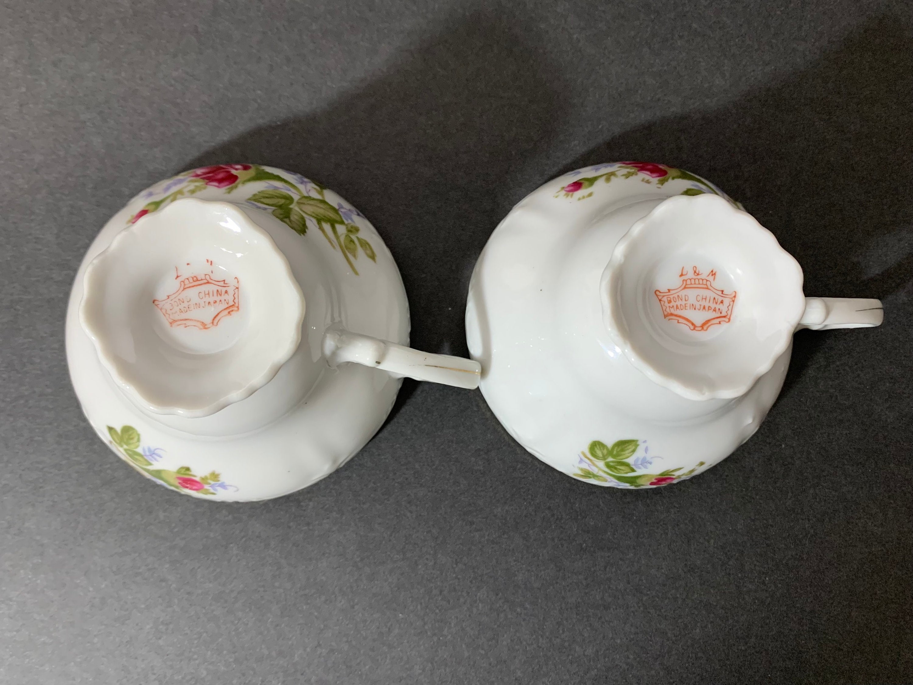 1950s Lipper & Mann Pompadour Rose Salad Plate, Footed Cup, Saucer sold ...