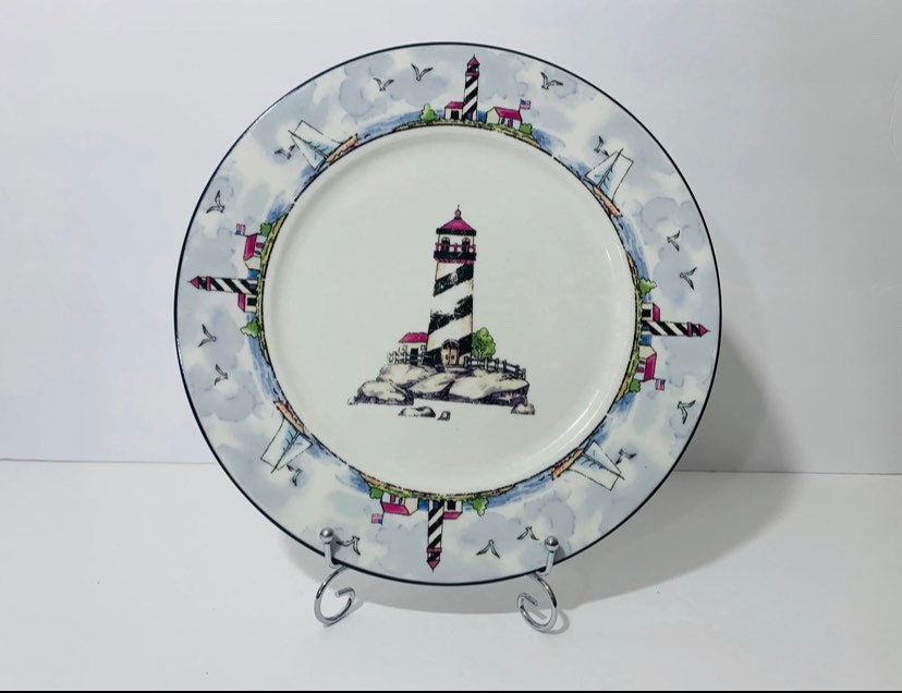 Totally Today Coastal Lighthouse Dinnerware - Etsy