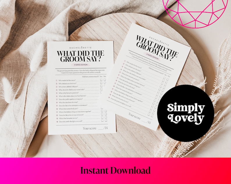 Bachelorette Party What Did the Groom Say? X Rated Game | Modern ...