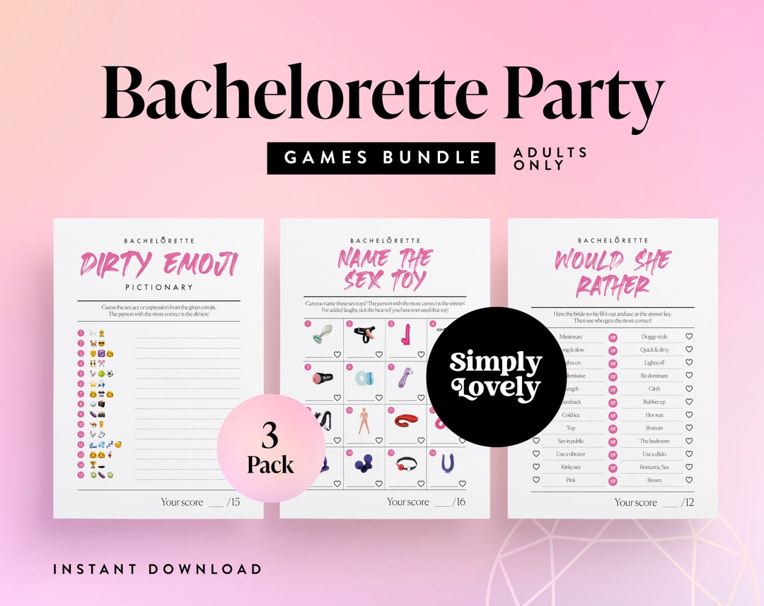 Bachelorette Party Three Pack Bachelorette Bundle Modern X Rated 3199