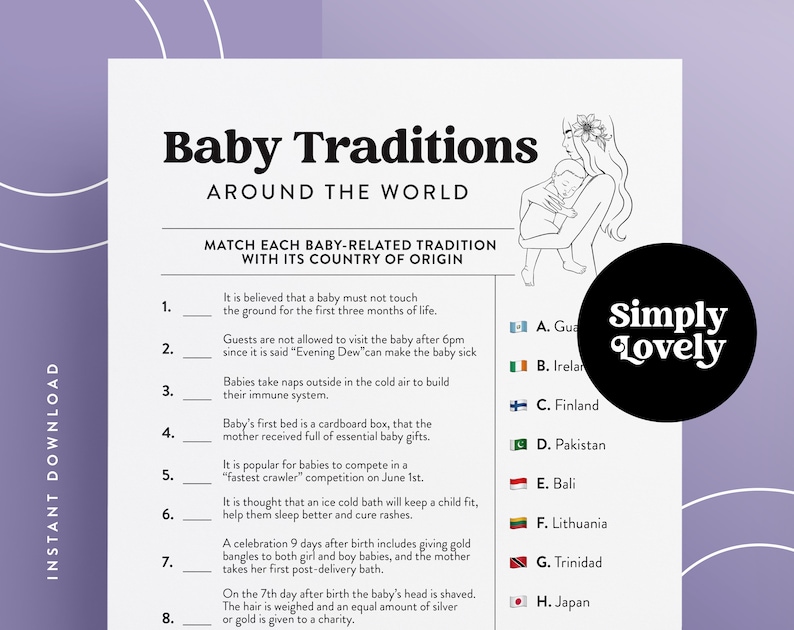 Baby Traditions Around the World | Modern Baby Shower Activity ...