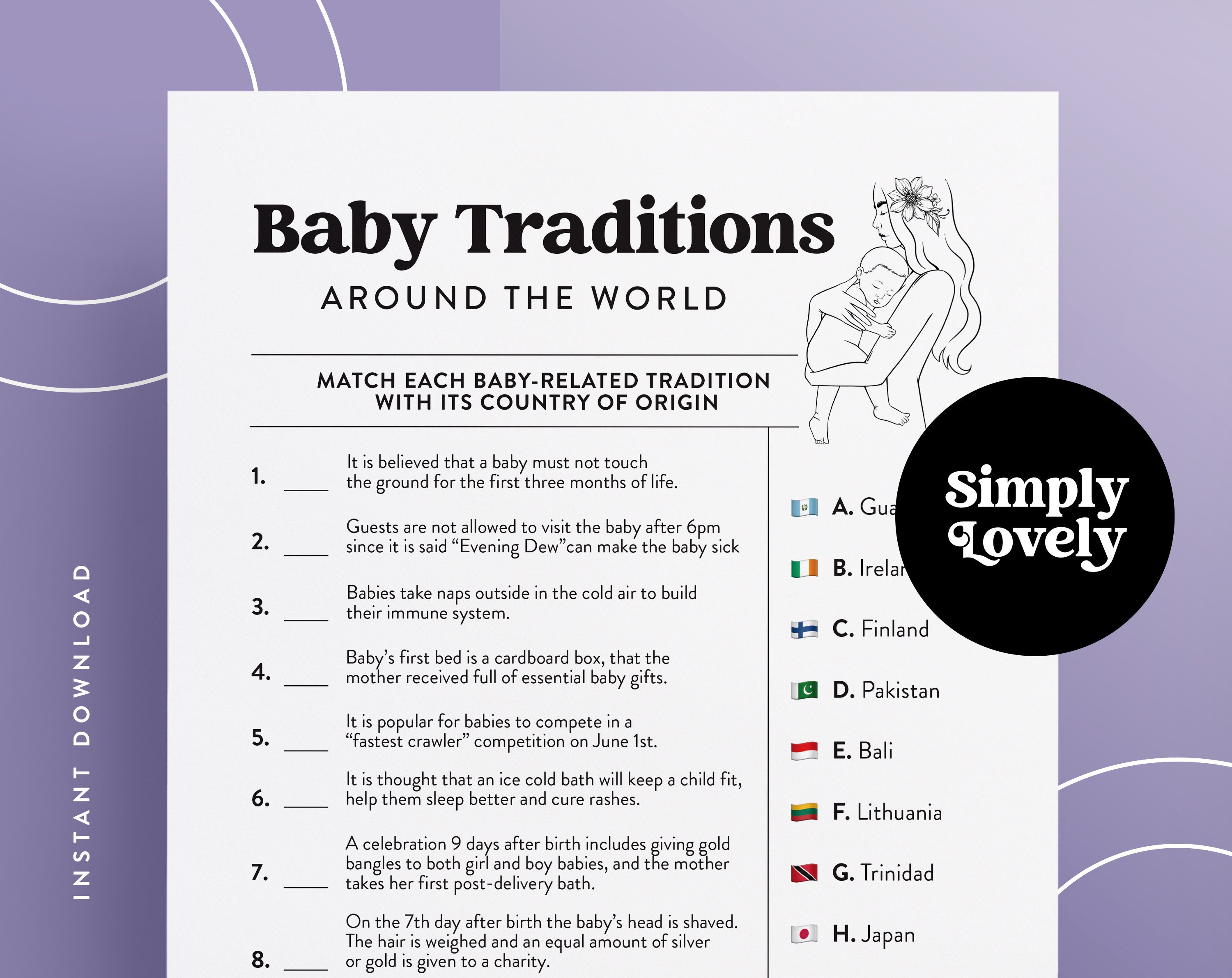 Baby Traditions Around the World | Modern Baby Shower Activity ...