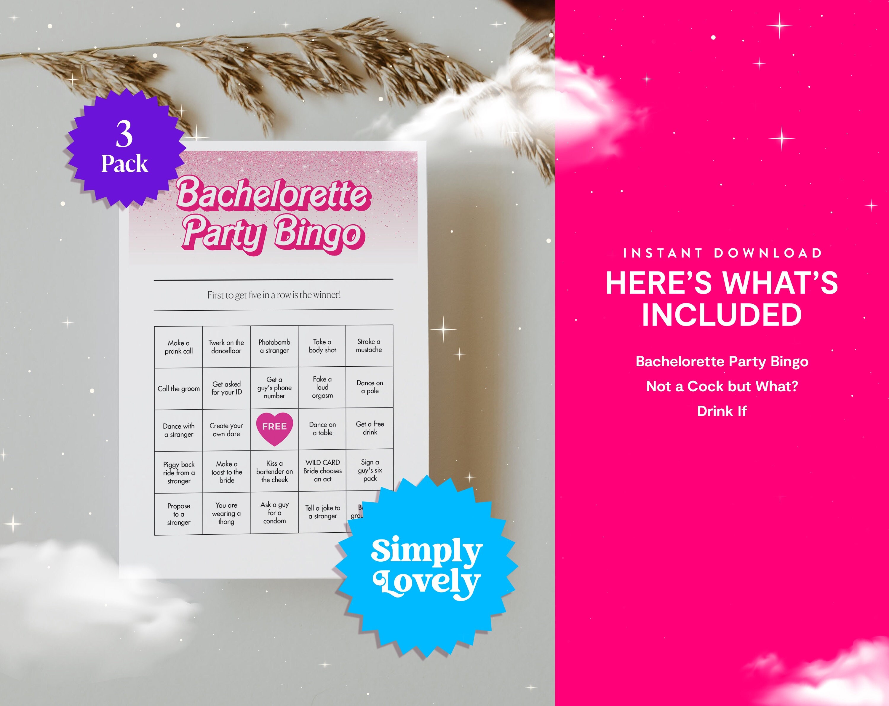 Bachelorette Party Three Pack | Bachelorette Bundle | Modern X Rated ...