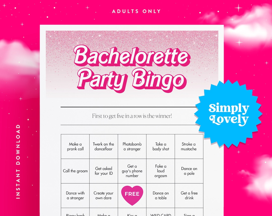 Bachelorette Party Bingo Game | Modern Bachelorette Party | Beautiful ...