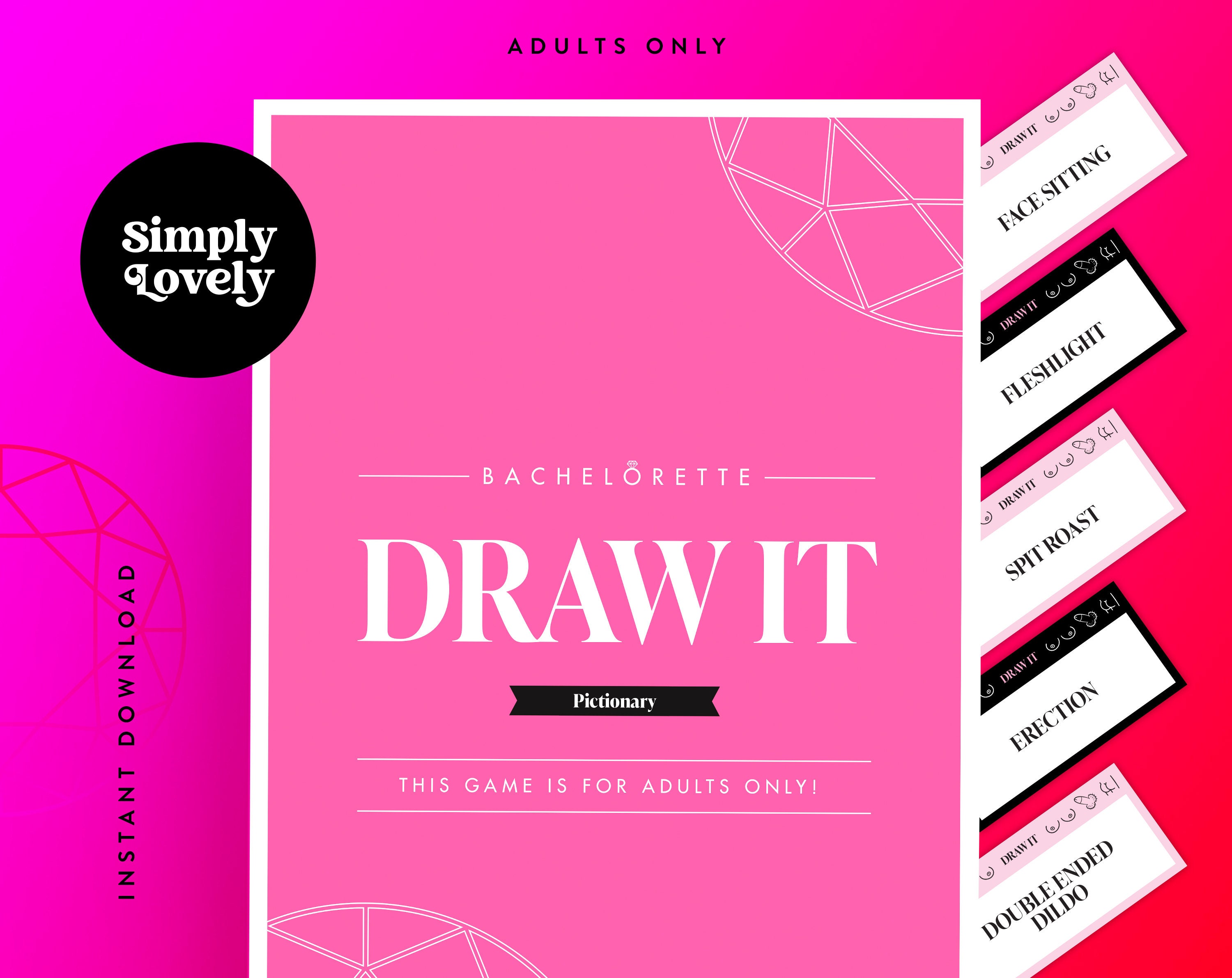 Bachelorette Party Draw It Pictionary Game | Dirty Game | Modern ...