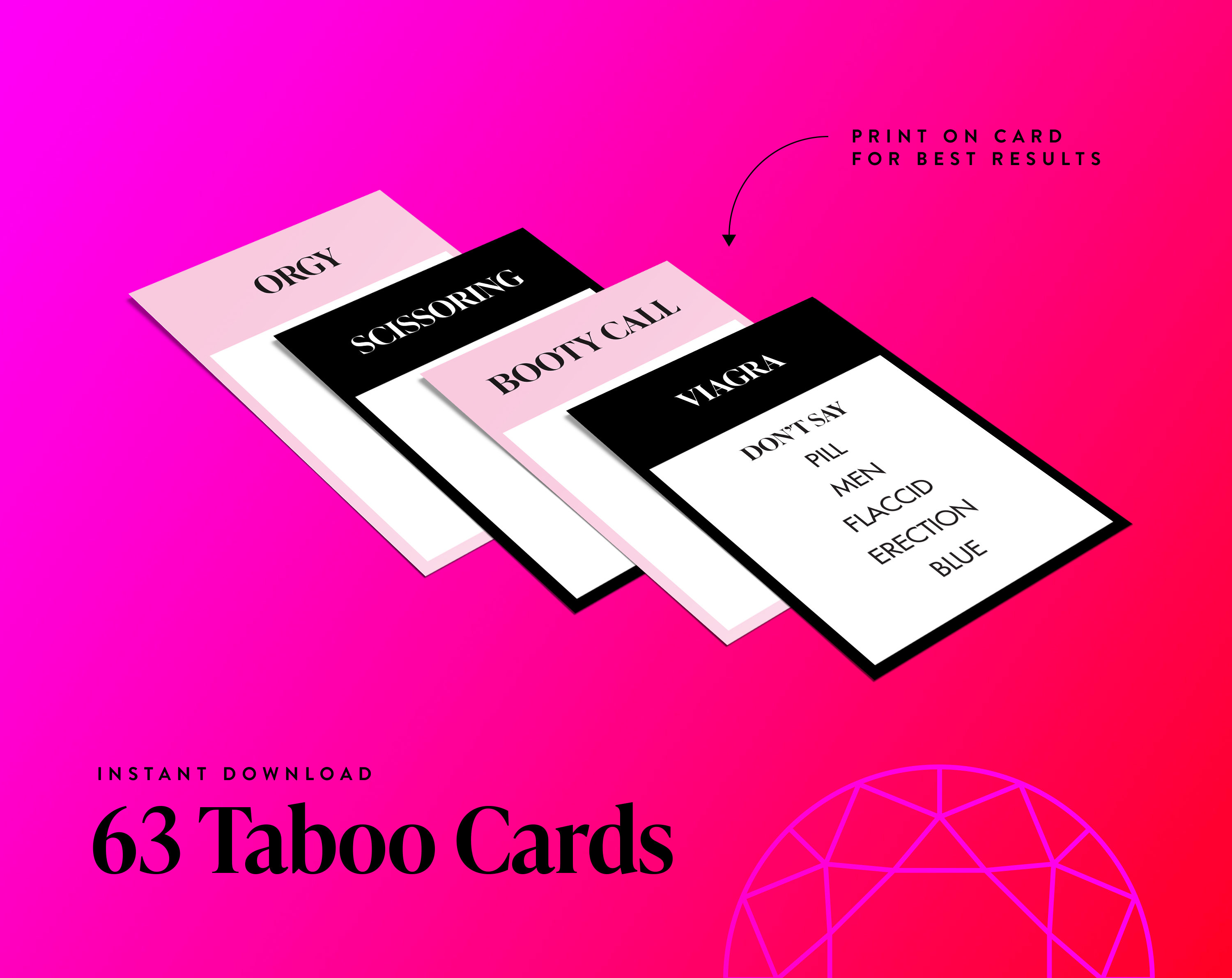 Bachelorette Party Taboo Game Dirty Taboo Game Modern - Etsy