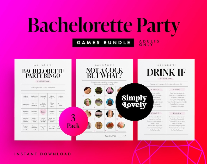 Bachelorette Party Three Pack | Bachelorette Bundle | Modern X Rated ...