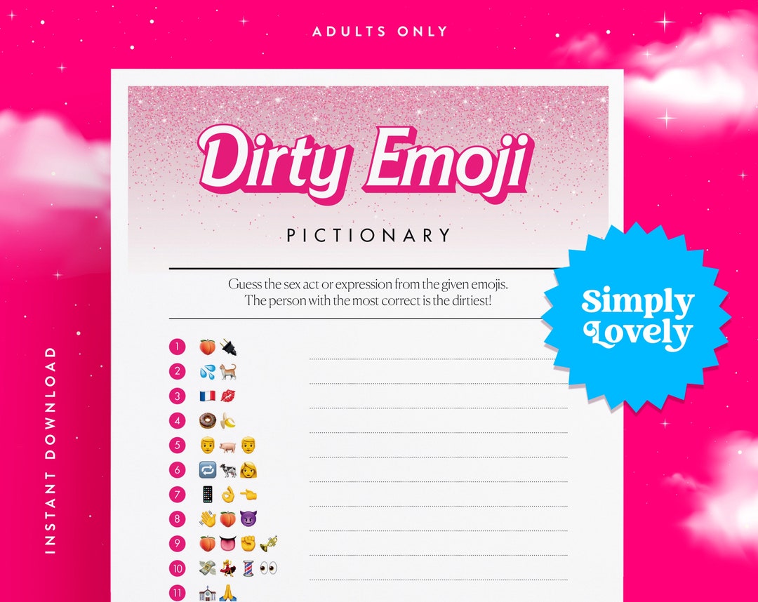 Bachelorette Party Dirty Emoji Pictionary Game | Modern Bachelorette ...