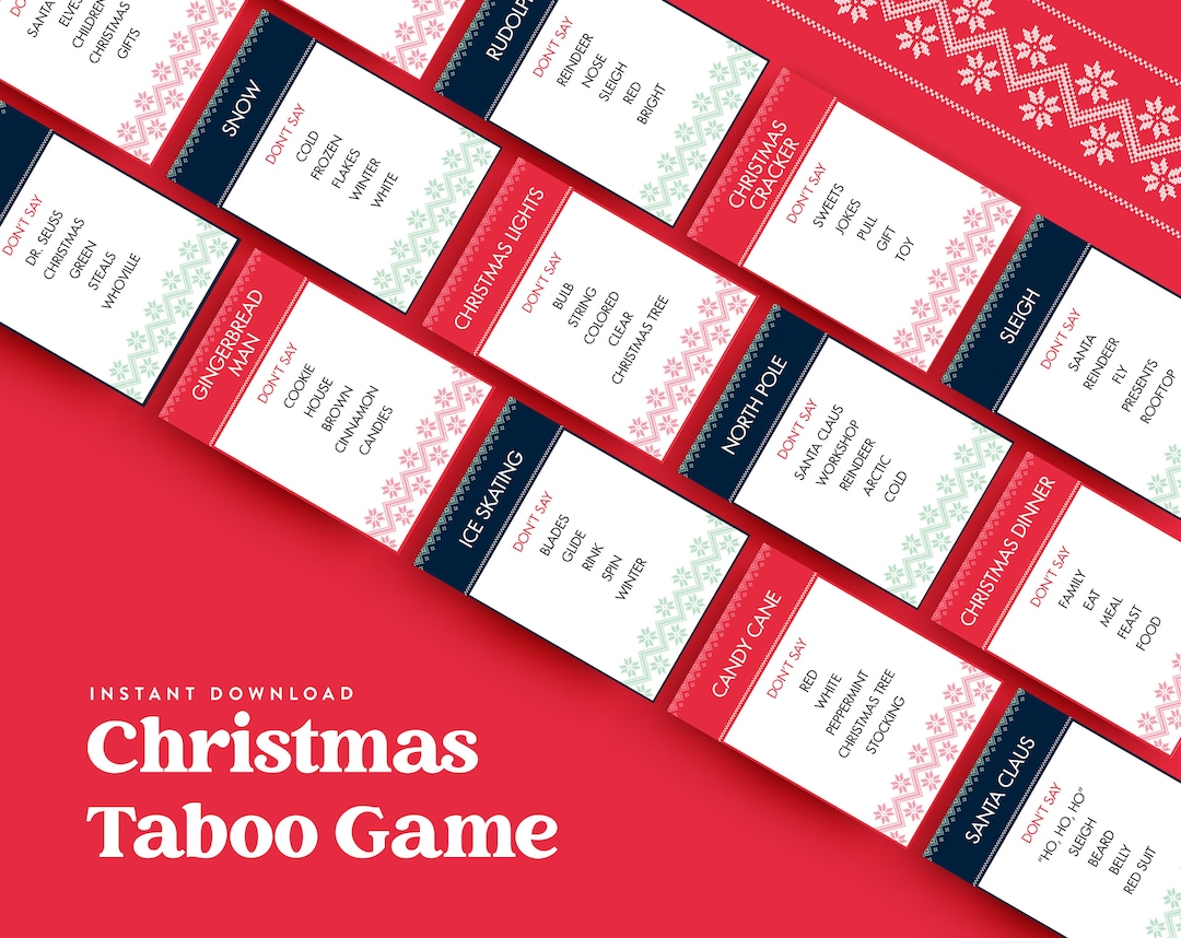 Christmas Taboo Game | Family Fun | Office Parties | Christmas Parties ...