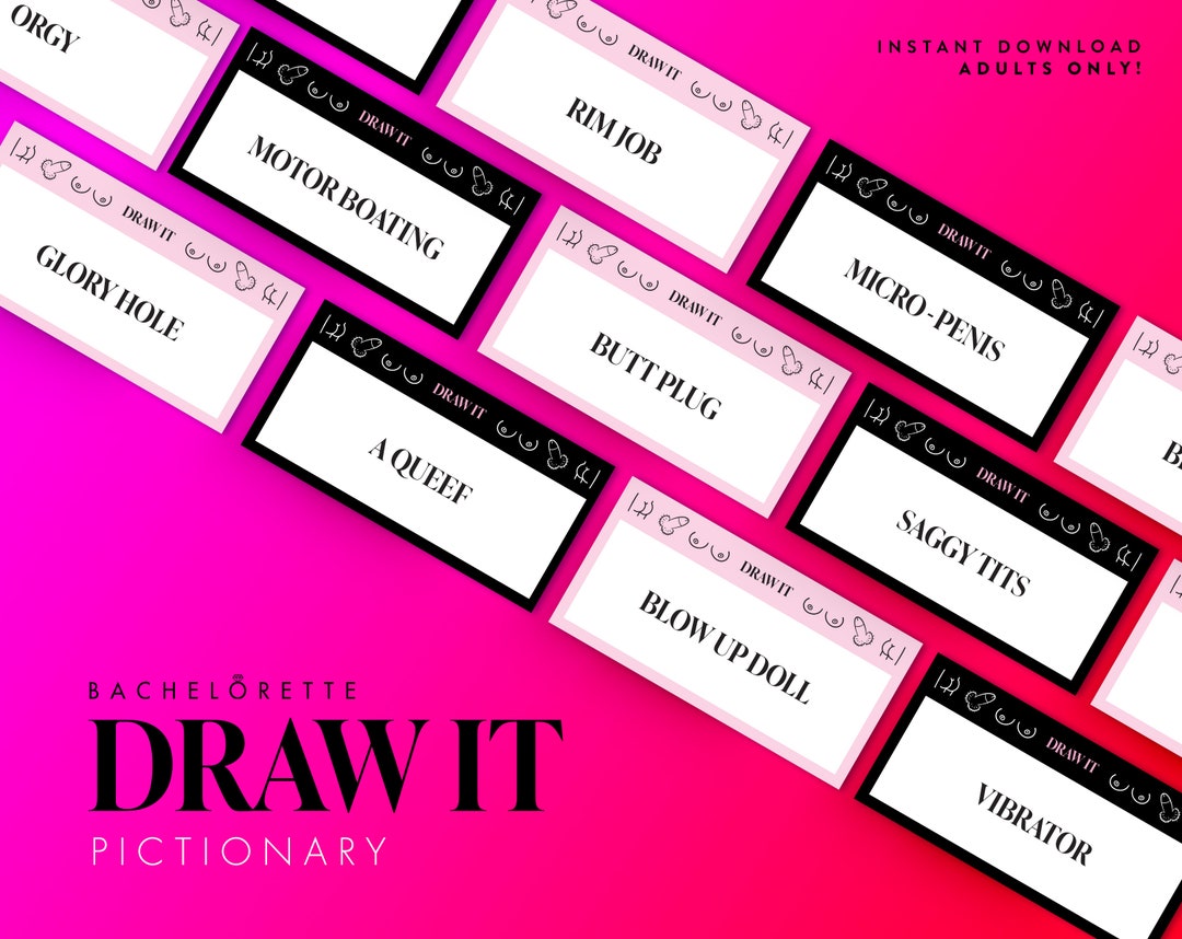 Bachelorette Party Draw It Pictionary Game | Dirty Game | Modern ...