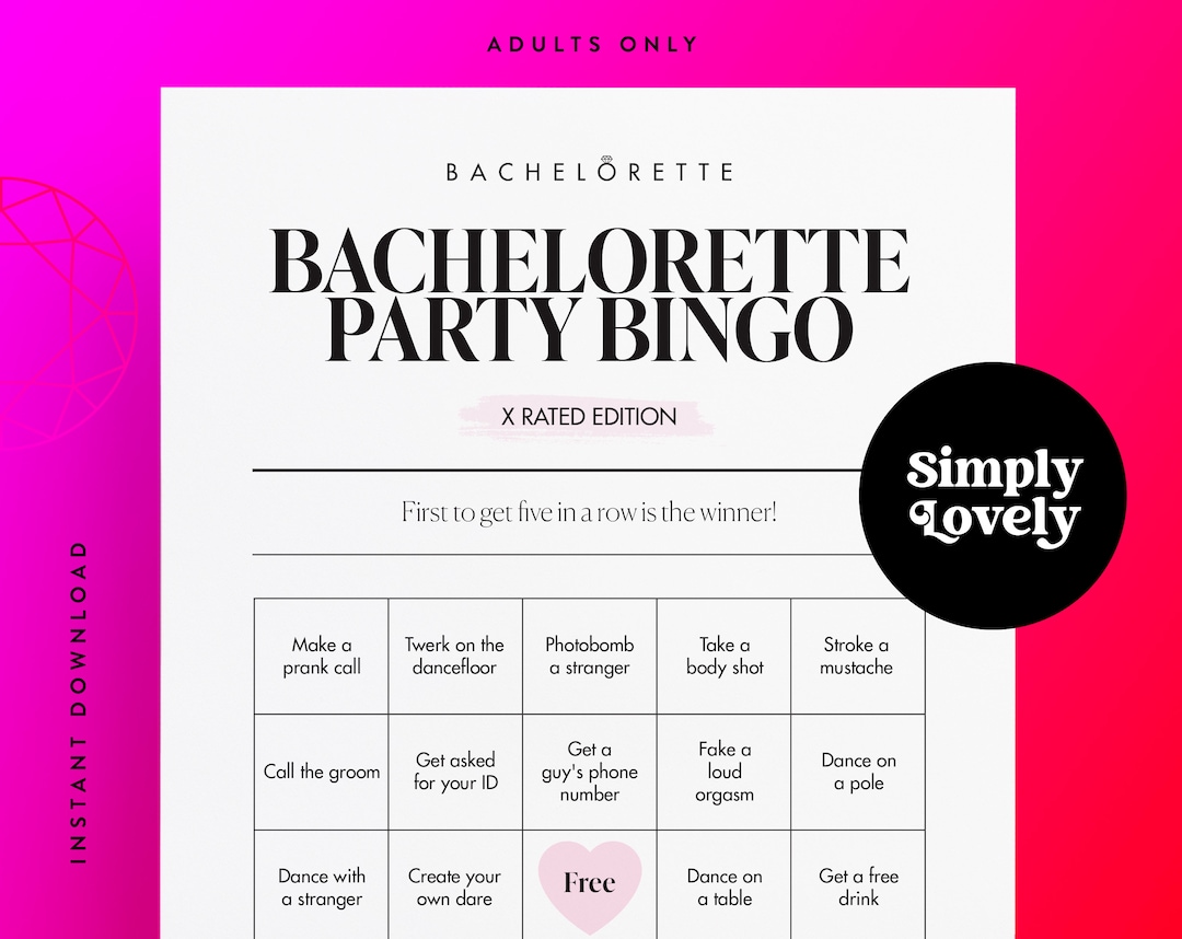 Bachelorette Party Bingo Game | Modern Bachelorette Party | Beautiful ...
