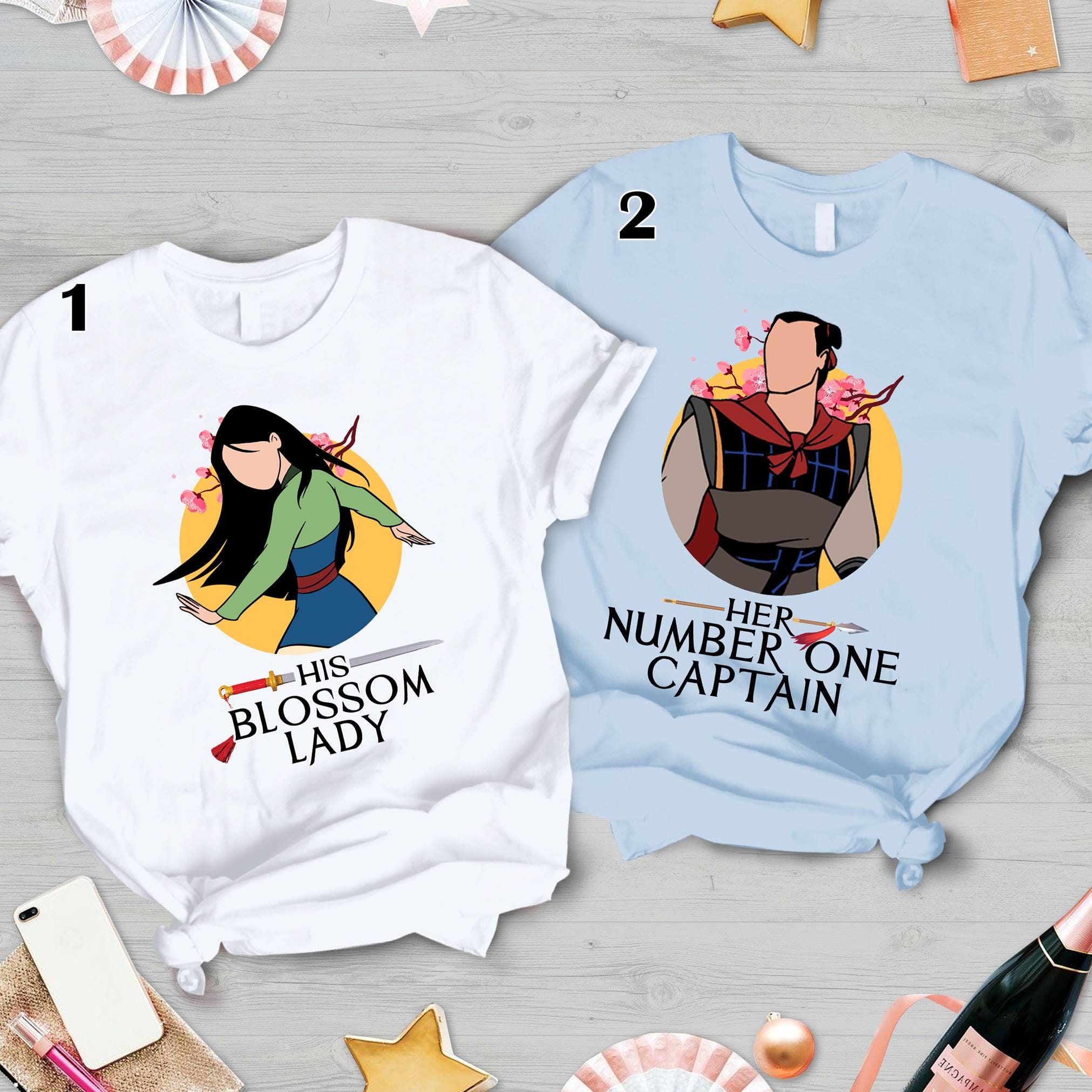 His Blossom Lady, Mulan Couple Shirt, Matching with Li Shang Family ...