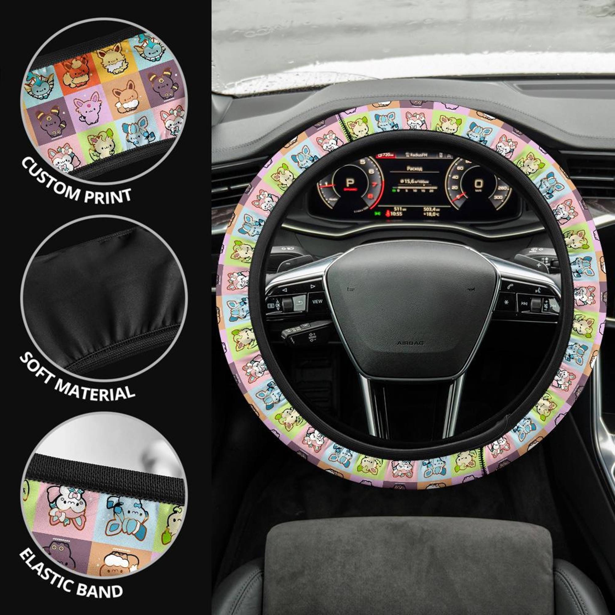 PKM Wheel Cover | Eevee Evolutions Umbreon Sylveon Anime Car ...