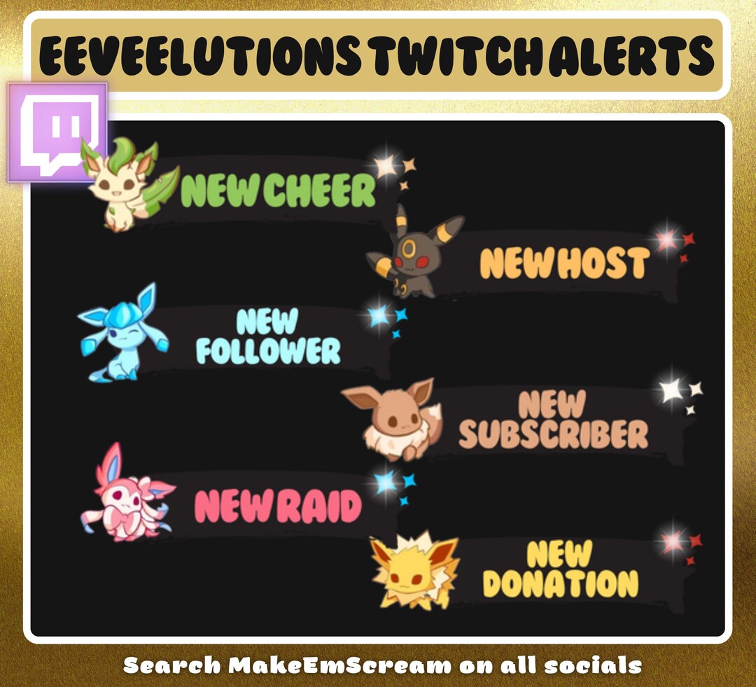 MEGAPACK 36 Eeveelutions Twitch Alerts Pack Twitch Alerts - Etsy