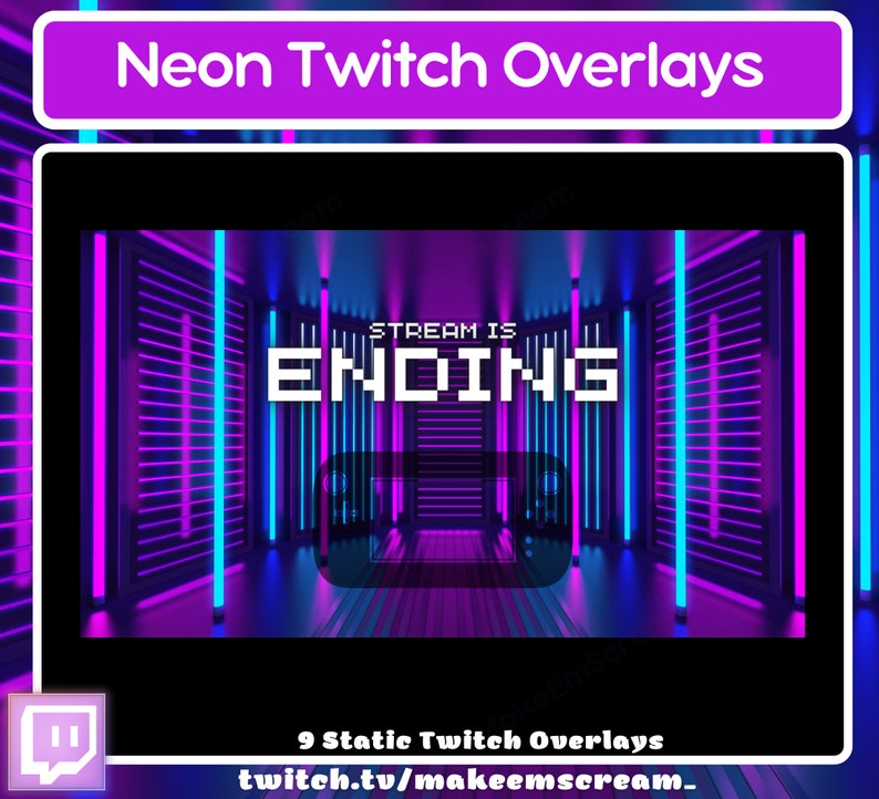 Neon Twitch Overlays | Static Twitch Overlays | Twitch Overlays ...